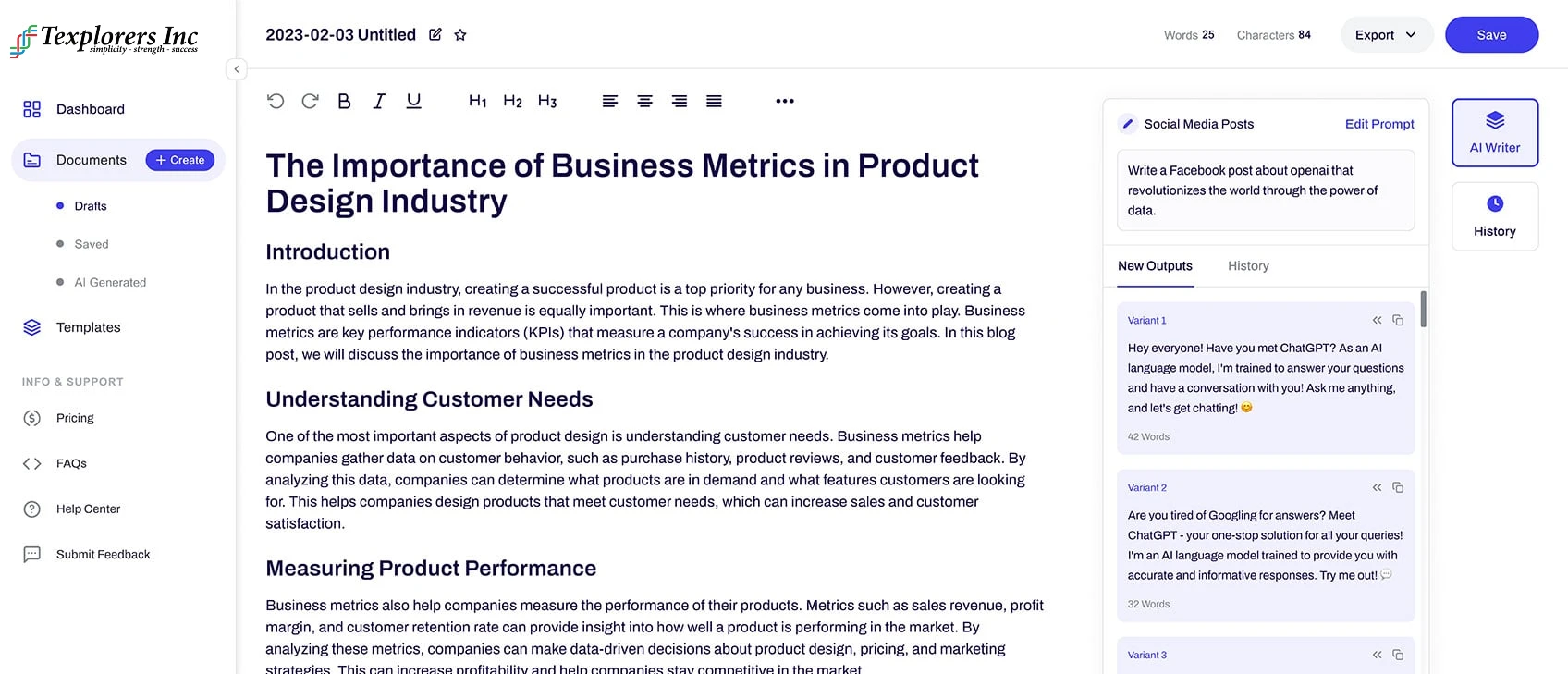 DocWise AI - TEXPLORERS INC